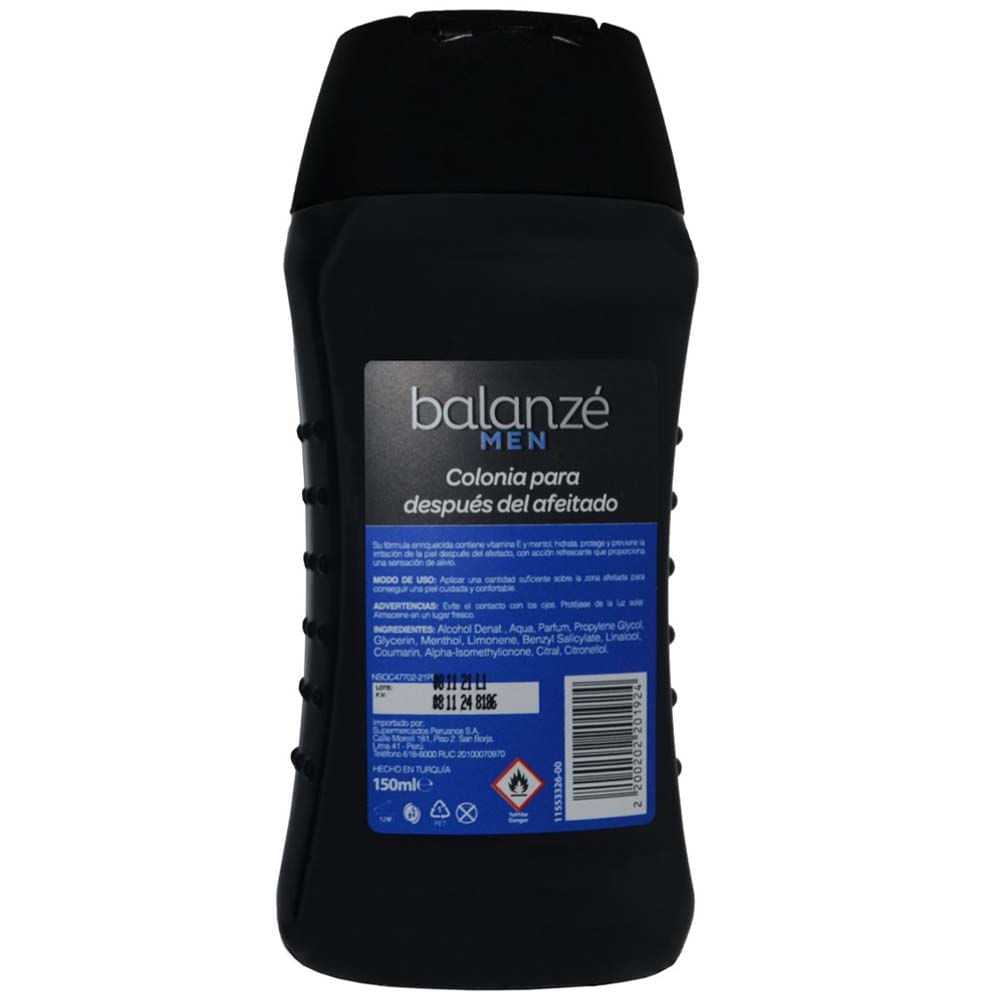 Colonia para Después del Afeitado BALANZÉ Men Frasco 150ml - Oechsle