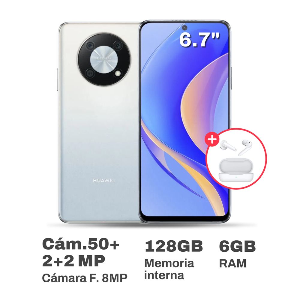Celular Huawei Nova Y90 6.7'' 4G 6GB RAM 128GB White + Freebuds SE ...