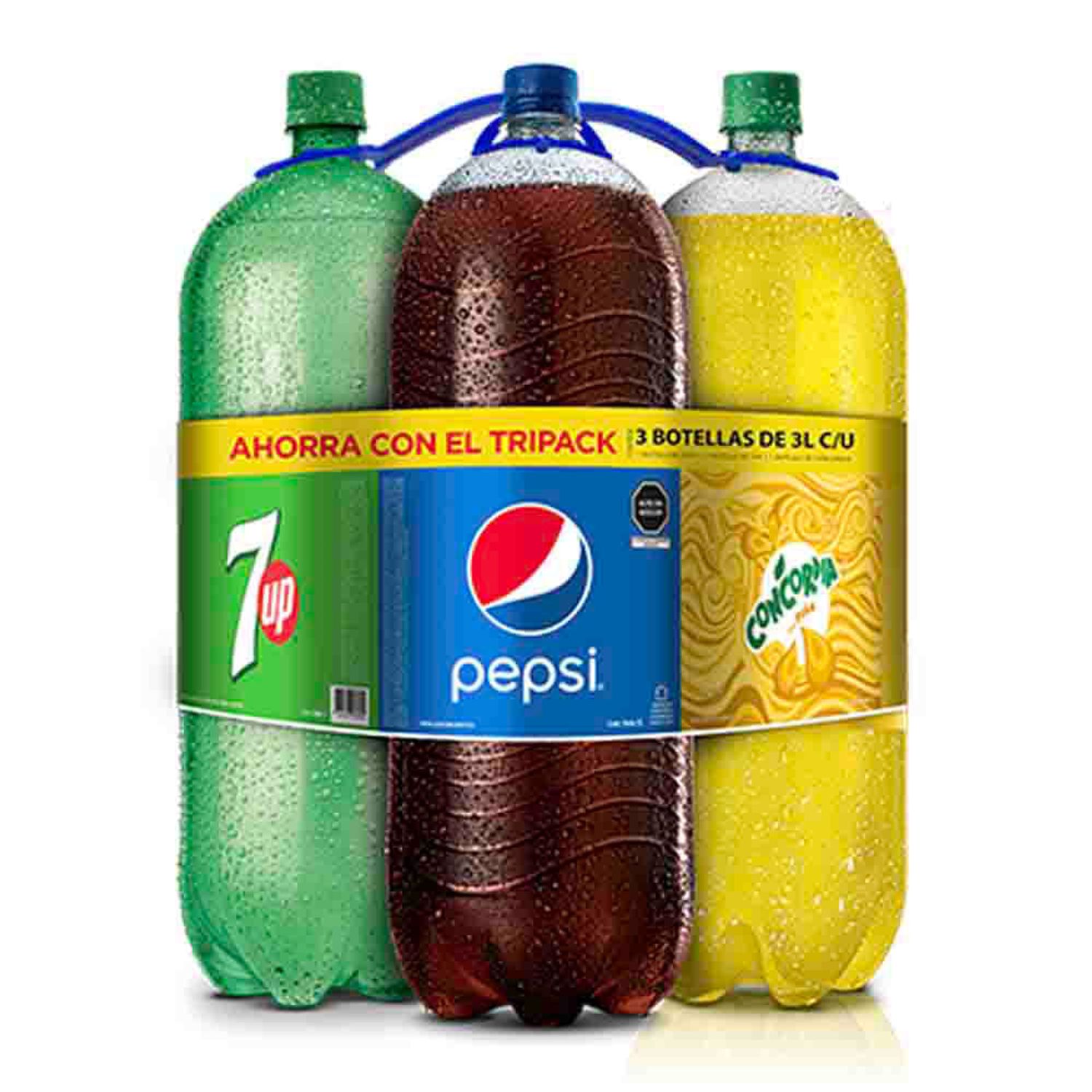 Gaseosa PEPSI + 7UP + CONCORDIA Piña Botella 3L Paquete 3un - Oechsle