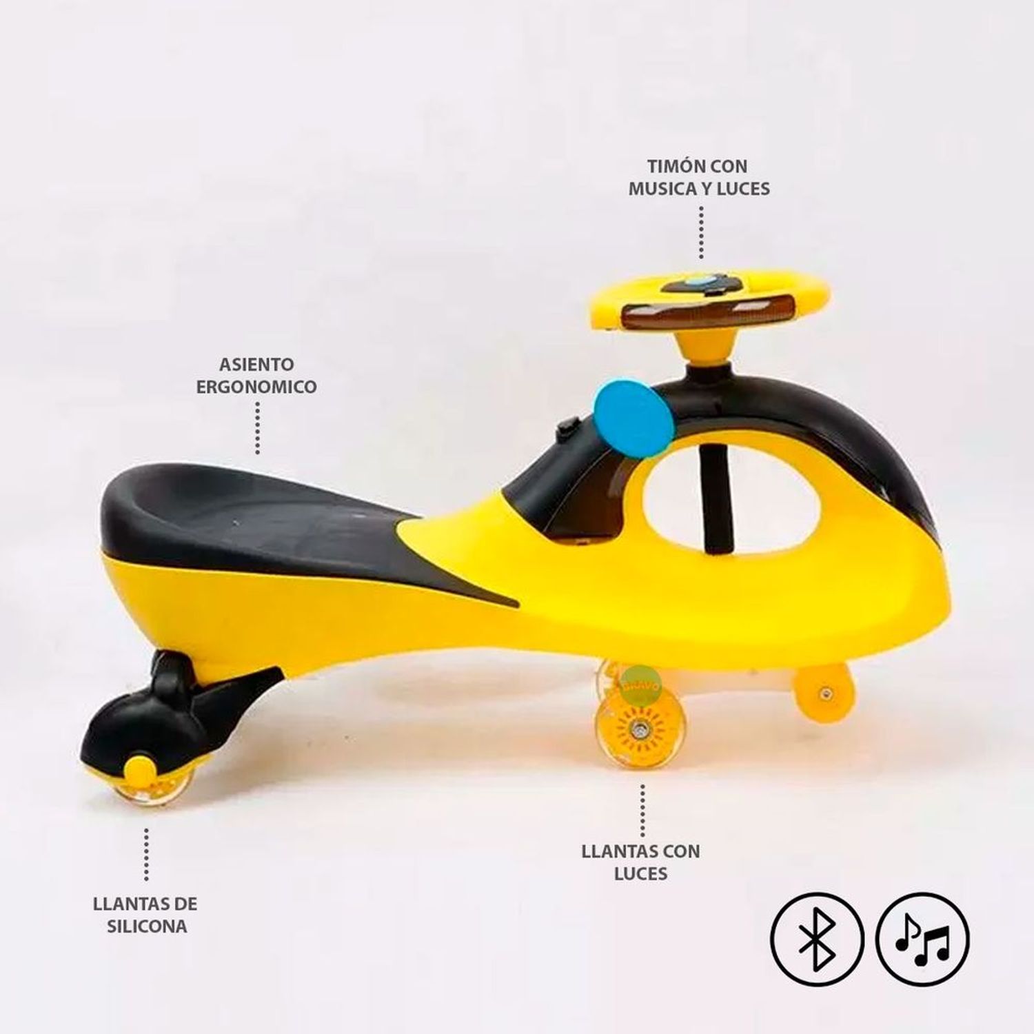 Carro Twist Car Corre Pasillos con Bluetooth Musical con Luces Varon ...
