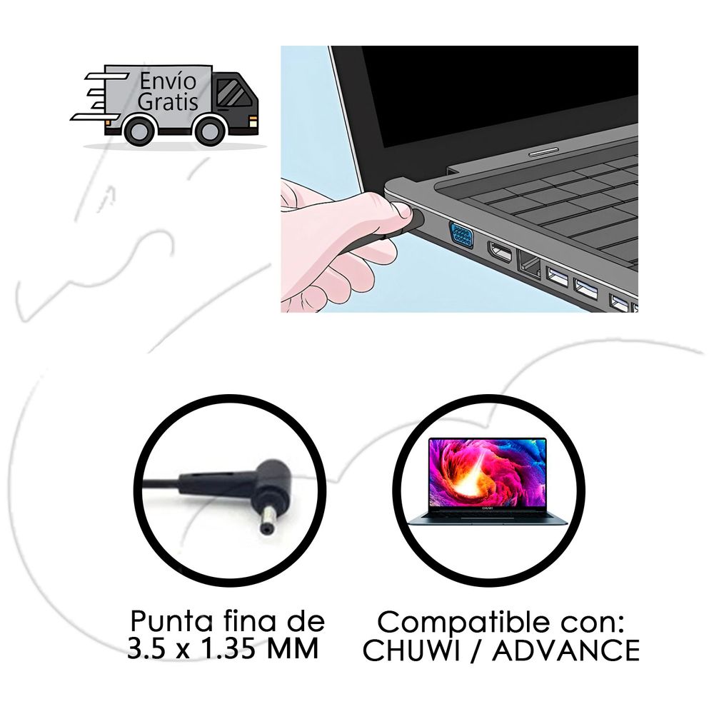 Cargador Chuwi Advance- 12v 3a 36w-35135mm | Oechsle - Oechsle