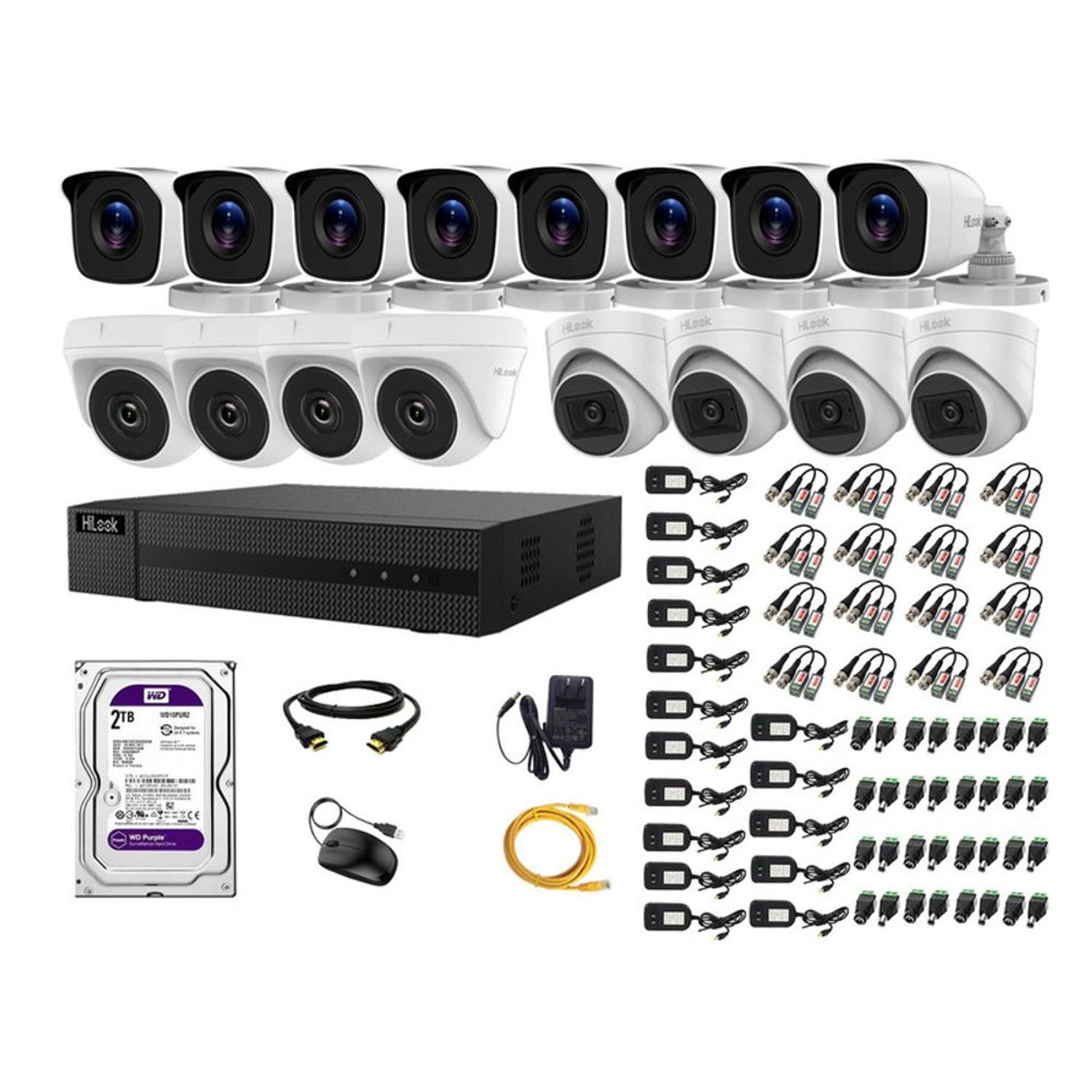 Kit 16 Cámaras Seguridad Hilook Full Hd 04 Cámaras Audio Incorporado Disco 2tb I Oechsle - Oechsle