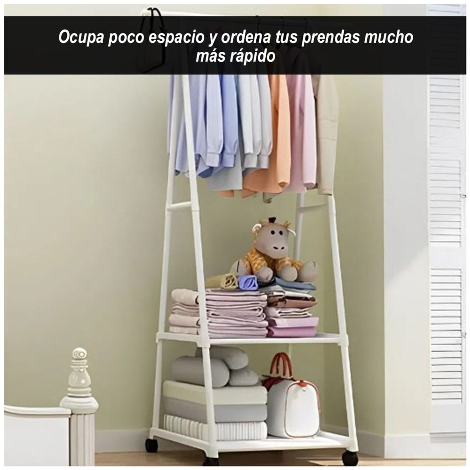 Zapatera Organizadora 4 Niveles con Percheros Blanco + Estante Triangular Multiusos Blanco I ...