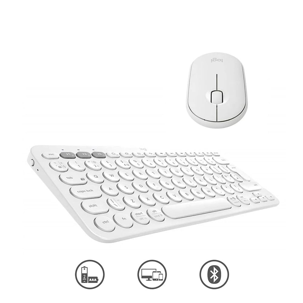 Kit Teclado K380 Mouse Logitech Pebble M220 Blanco | Oechsle - Oechsle