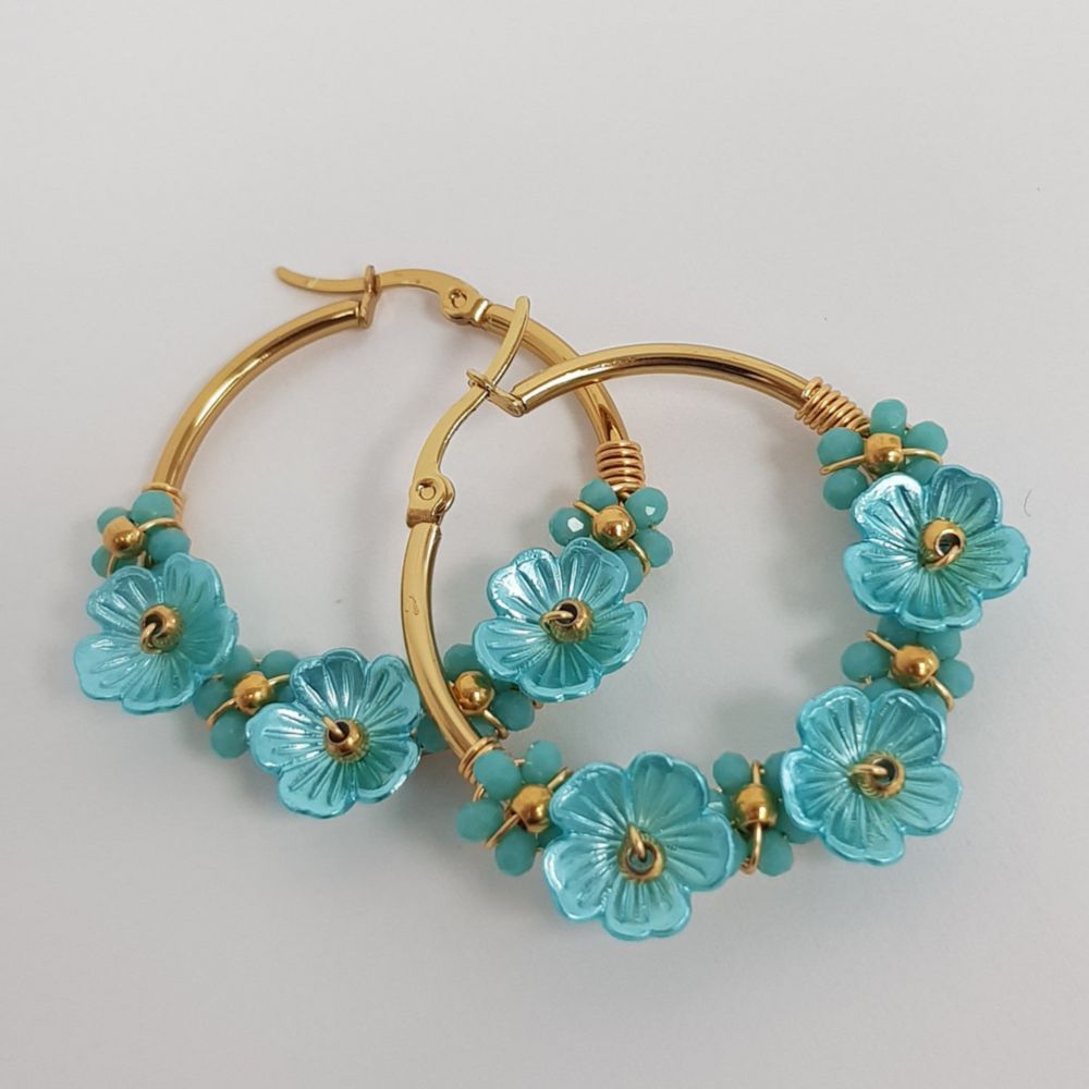 Argollas Mujer Penélope Maia Turquesa | Oechsle.pe - Oechsle