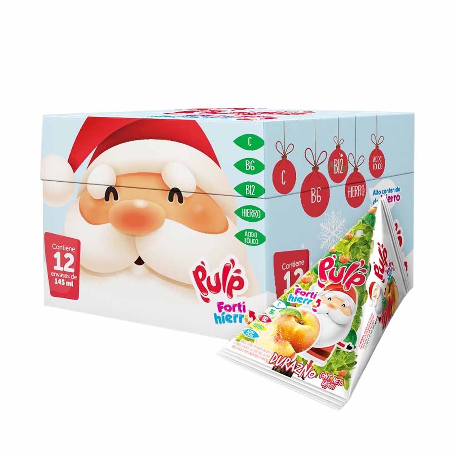 Bebida de Fruta PULP Forti Hierro Durazno Caja 145ml Paquete 12un - Oechsle