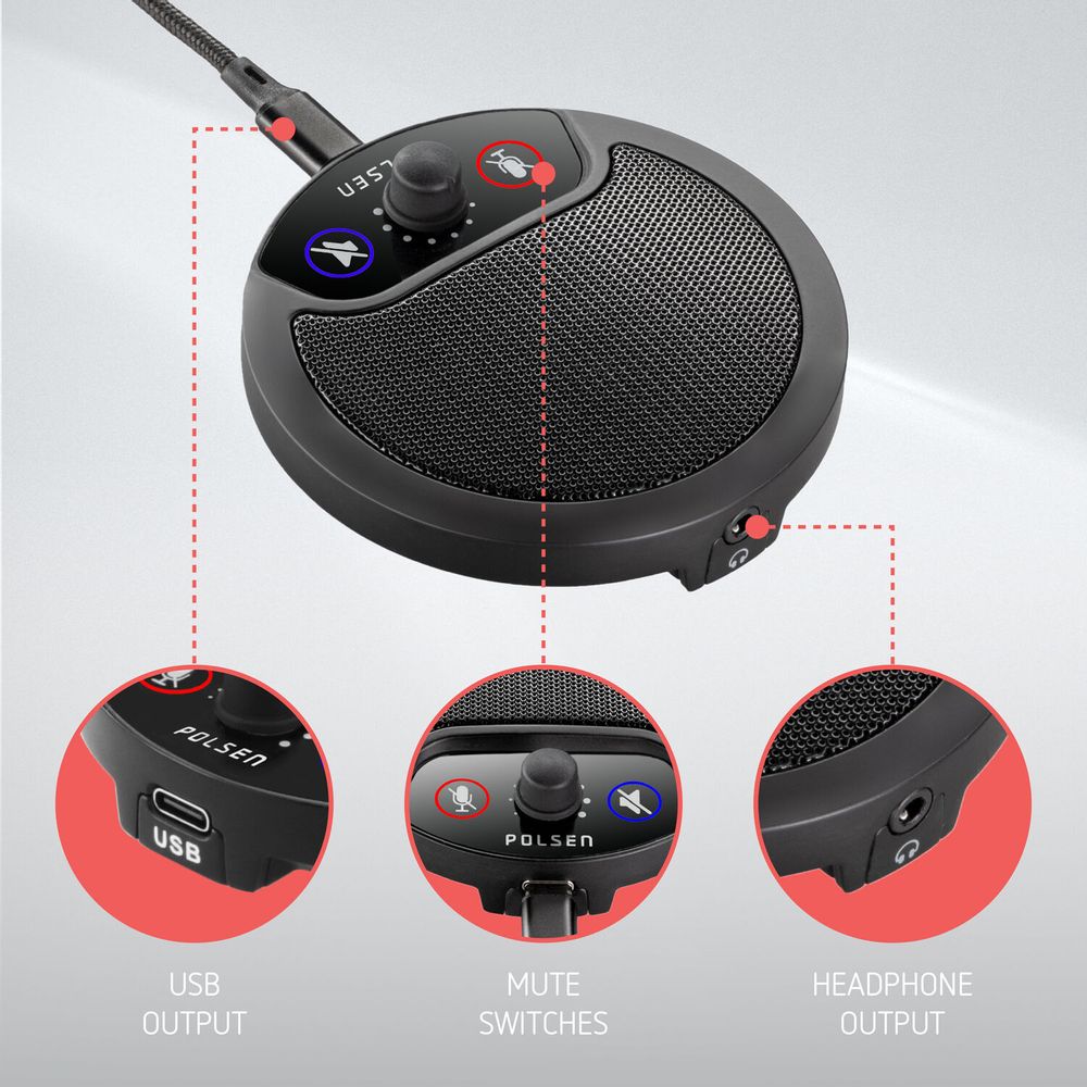Micrófono de Superficie Usb Polsen con Salida de Auriculares I Oechsle ...