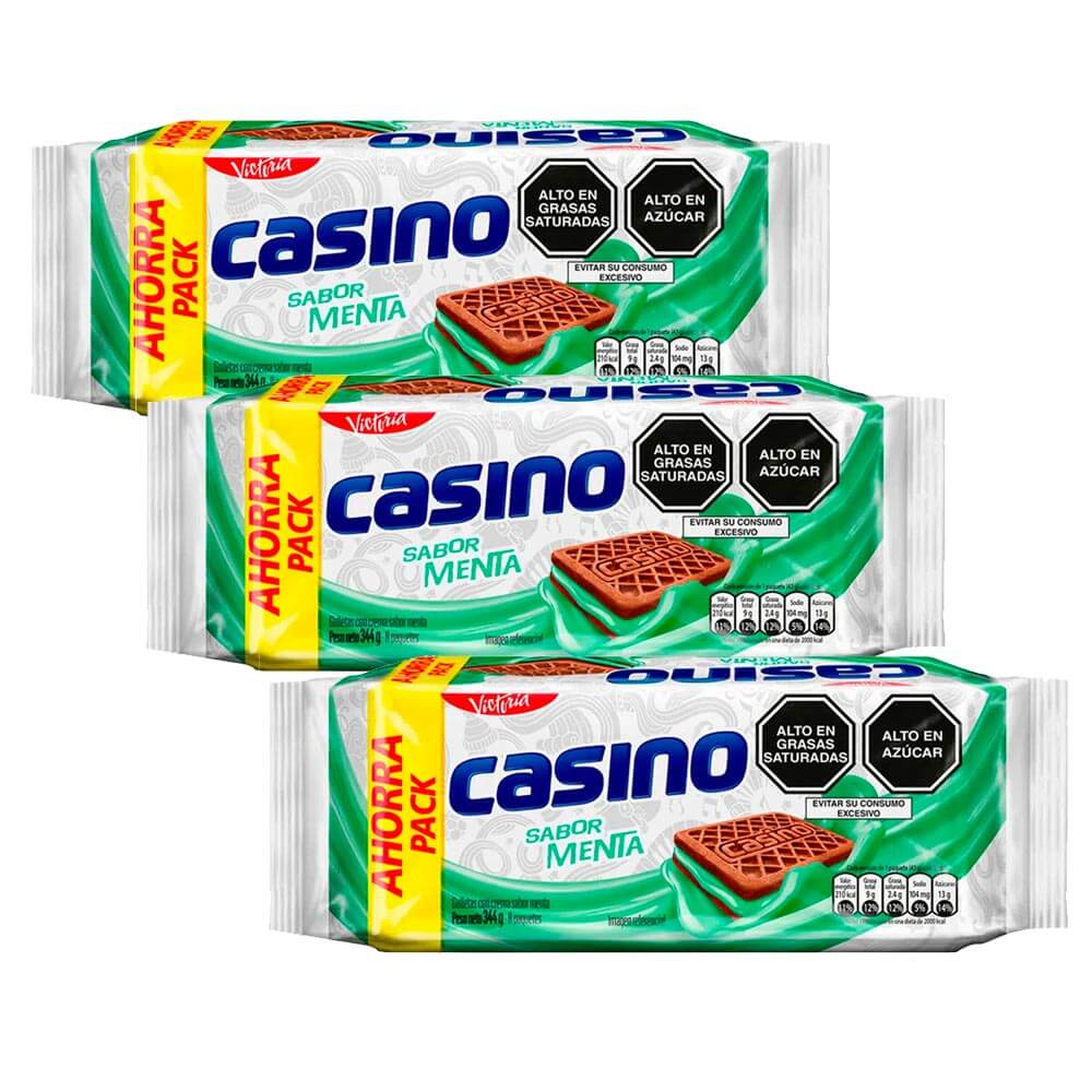 Pack Galletas CASINO Sabor a Menta Paquete 8un x 3un - Oechsle