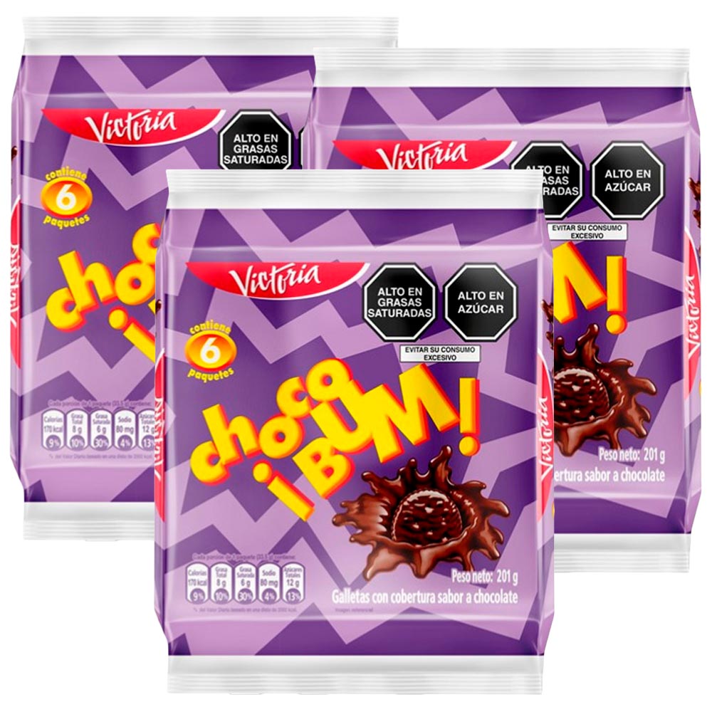 Pack Galletas CHOCO ¡BUM! Bañadas con Sabor a Chocolate Paquete 18un ...