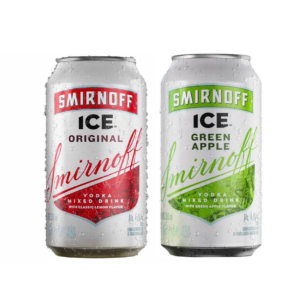 Pack SMIRNOFF Vodka Ice Limon Lata 350ml + Vodka Green Apple Lata 350ml ...