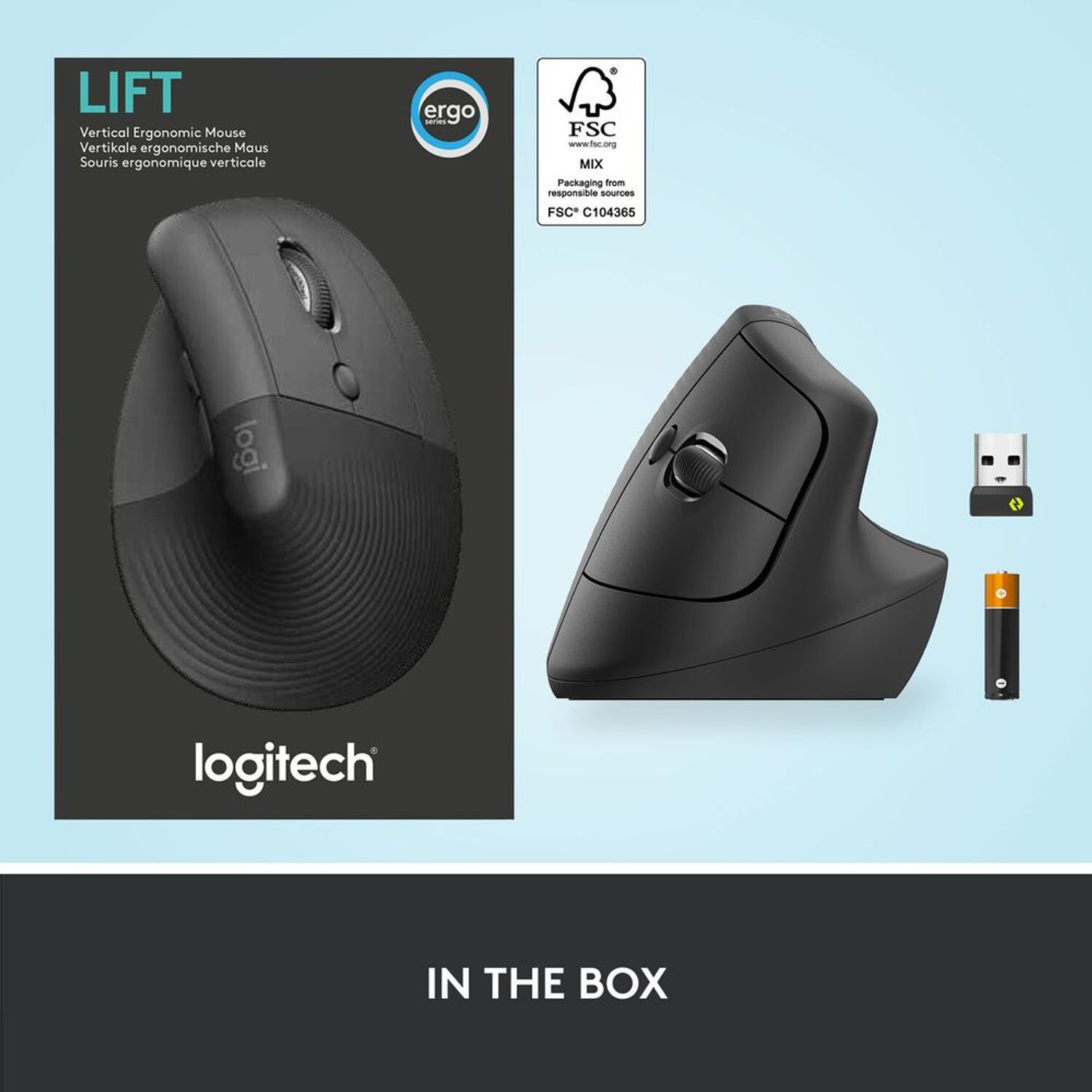 Mouse Inalámbrico Ergonómico Vertical Logitech Lift Grafite - Oechsle