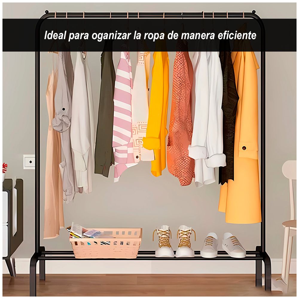 Exhibidor de Ropa con Perchero Negro + Zapatera con Perchero Negro I ...