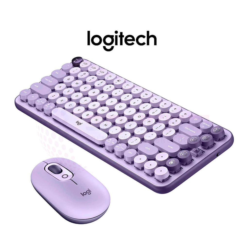 Kit - Teclado Logitech Pop Keys Multi-Device Wireless Y Pop Mouse Lila ...