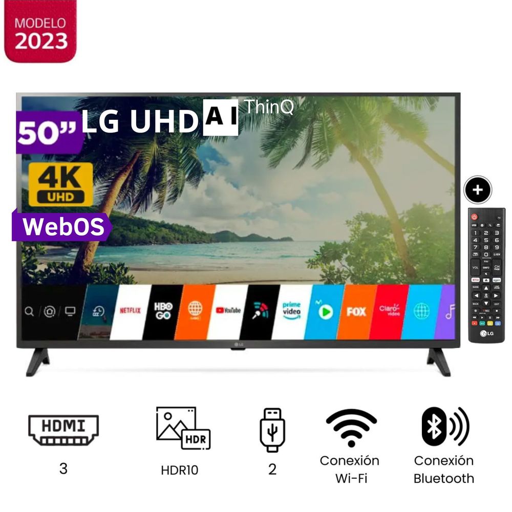 Televisor LG LED Smart TV 50" Ultra HD 4K ThinQ AI 50UR7300PSA - Oechsle