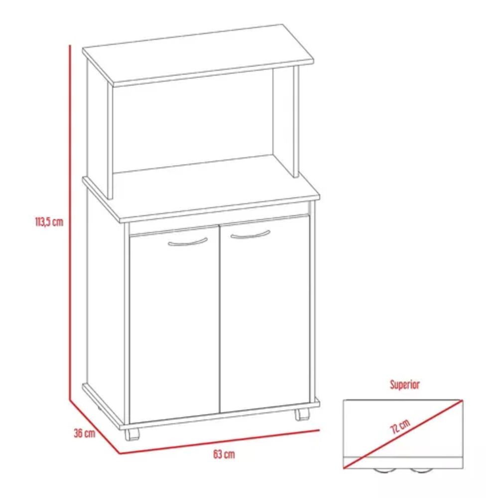 Mueble para Microondas con ruedas Xavi color | Oechsle - Oechsle