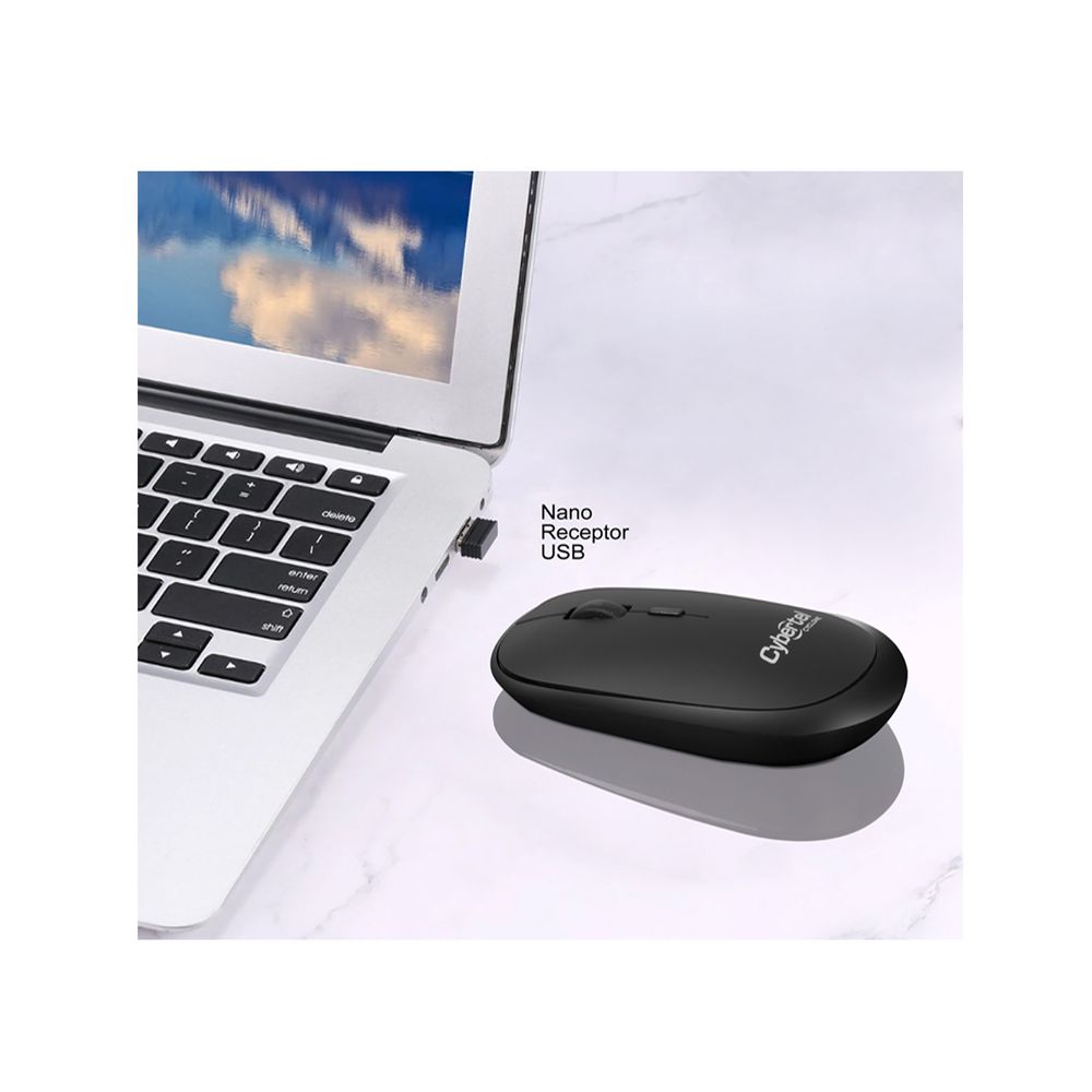 Mouse Cybertel CYCLONE-CYB M500RX inalámbrico recargable color blanco I ...