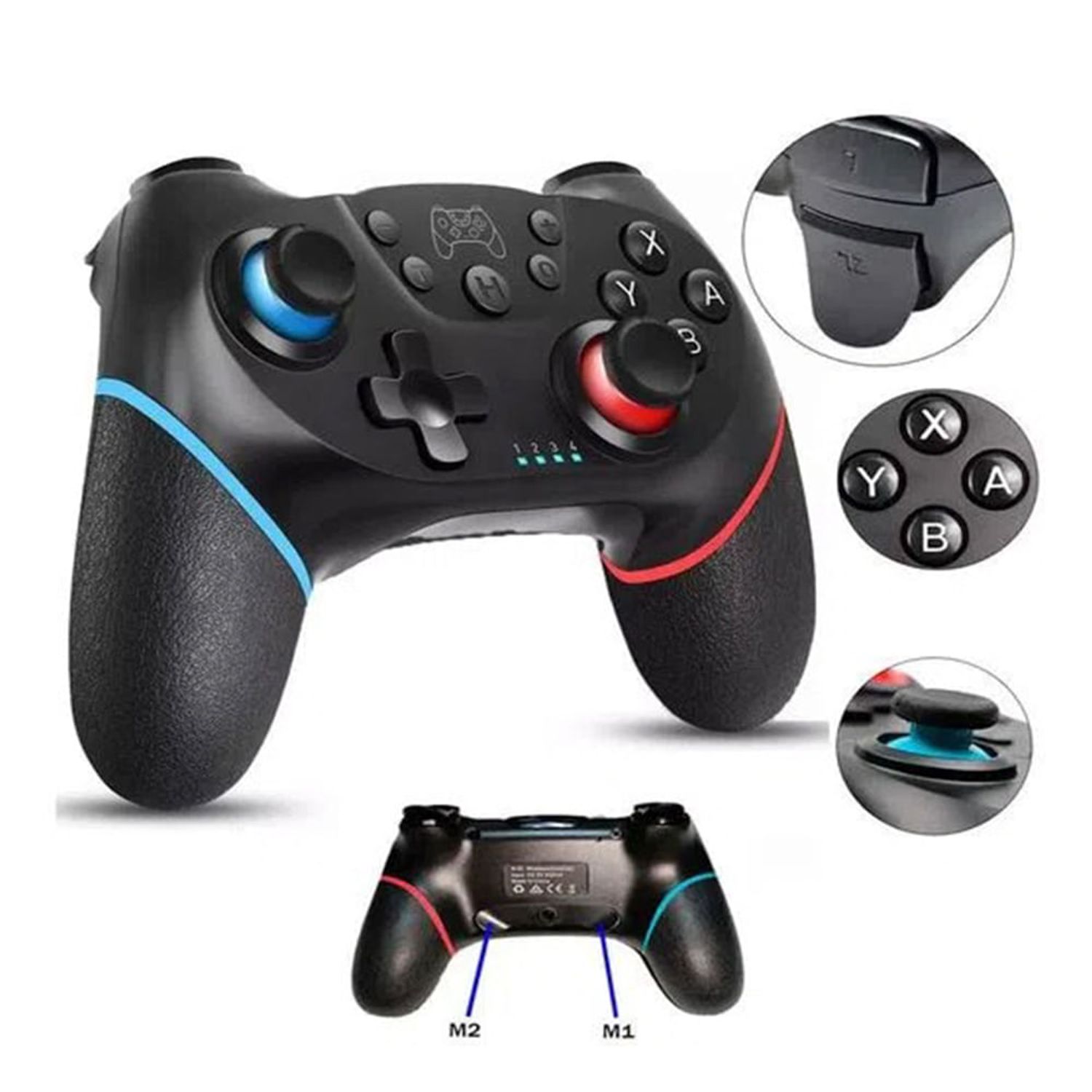 Mando Game Pad Nintendo Switch Inalambrico Bateria Recargable Negro I ...