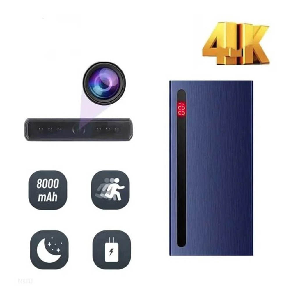 Batería Portátil Camara Espía de 8000 mAh, 4K Infrarrojo Wifi Video ...