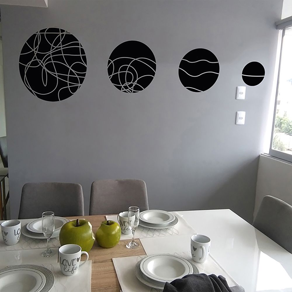 Vinilo Esferas Negro Mediano Sticker Pegatina Viniles I Oechsle - Oechsle