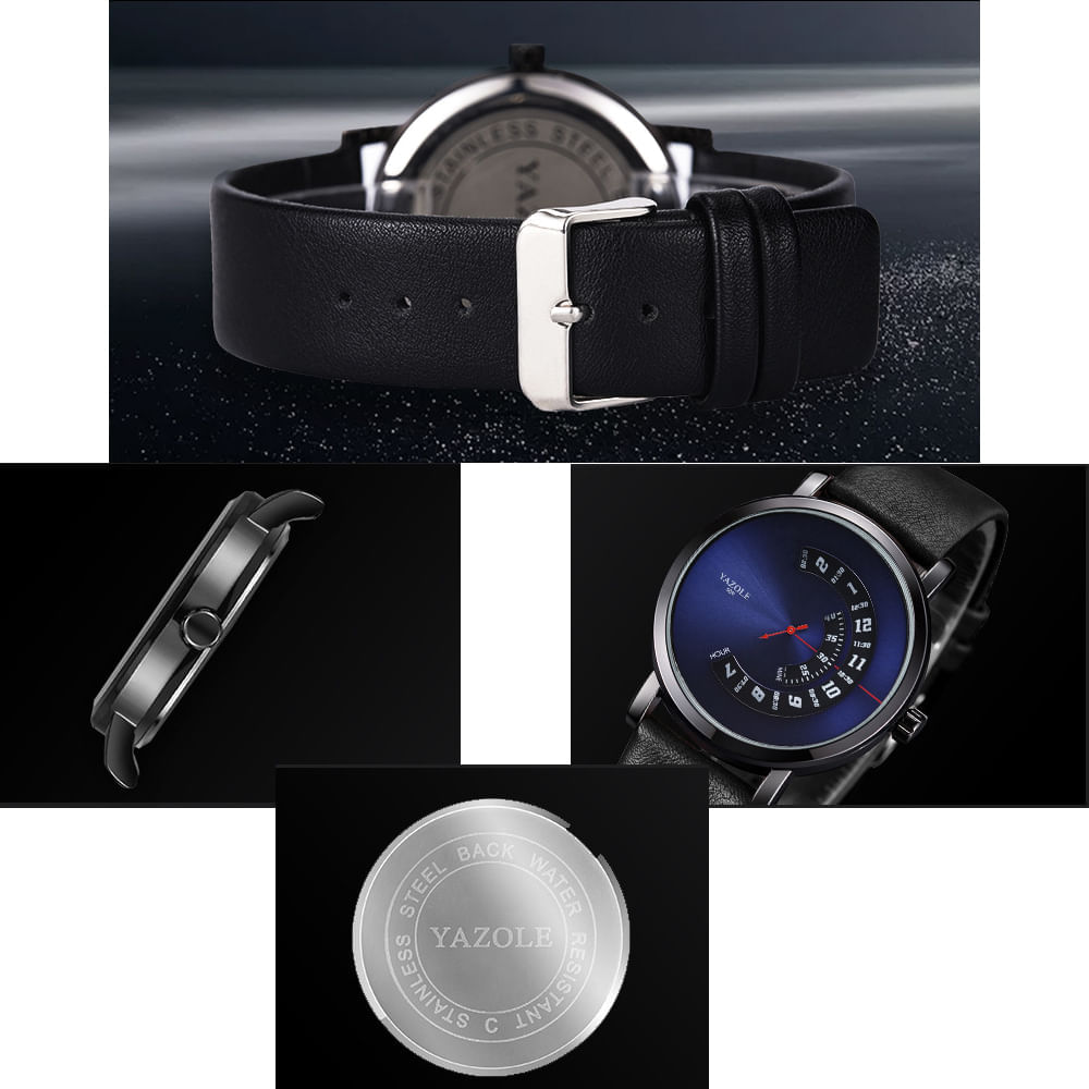 Reloj Hombre Análogo Casual Yazole 509 Correa de Cuero - Azul | Oechsle ...