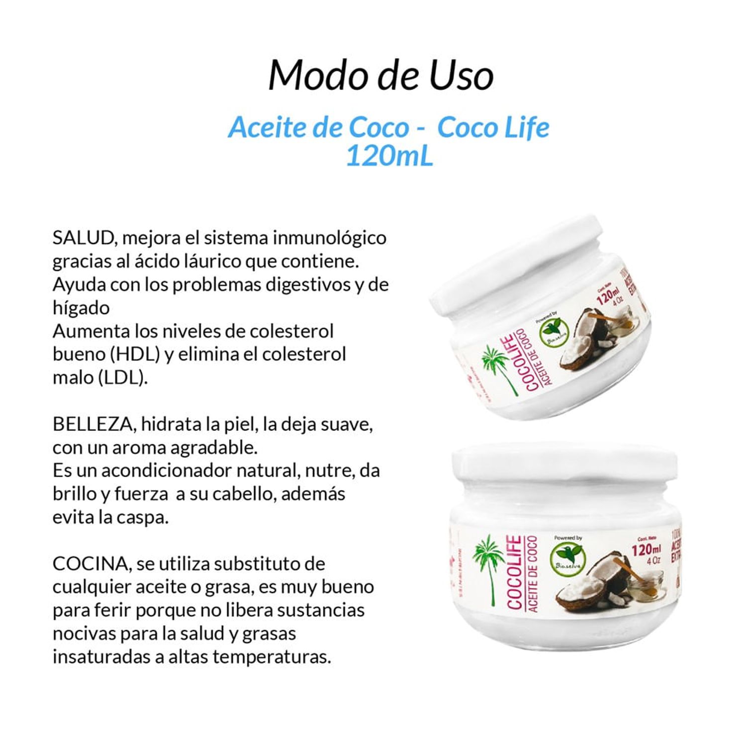 Coco Life Aceite de Coco 120 ml 3 Unidades - Oechsle