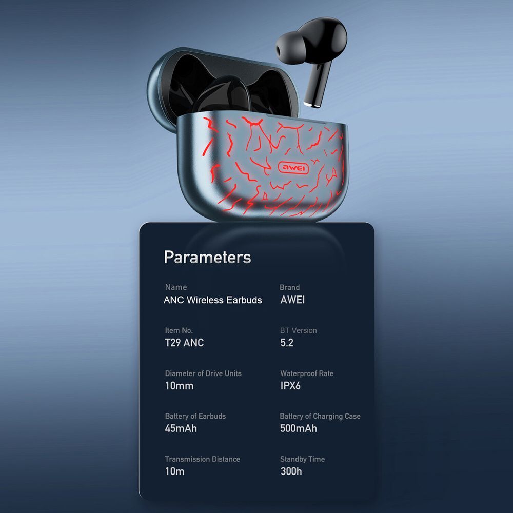 Los Auriculares De Botón Inalámbricos Con La Función Anc Awei T29 Se Divierten Los Auriculares ...