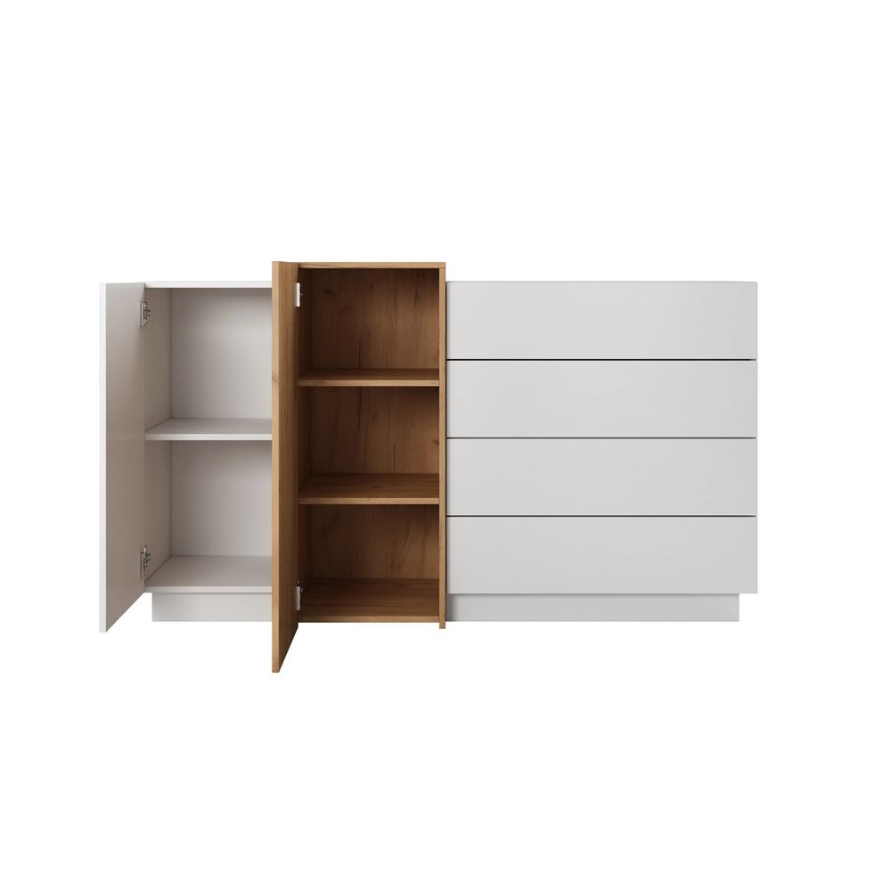 Cómoda moderna 2 puertas 4 cajones Laberry color Blanco/Duna TU MESITA ...