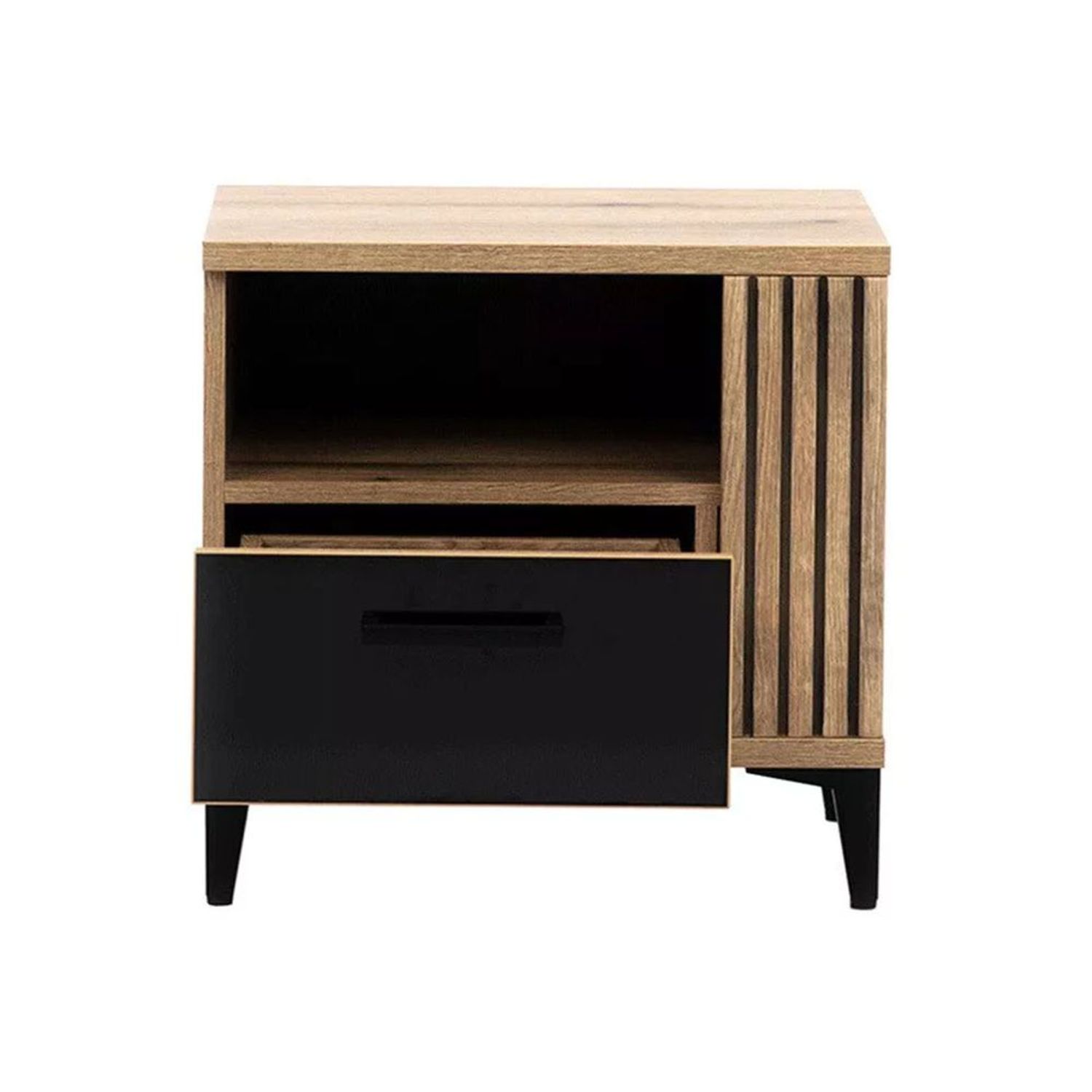 Mesa de Noche 1 cajón Jessica color Macadamia TU MESITA I Oechsle - Oechsle