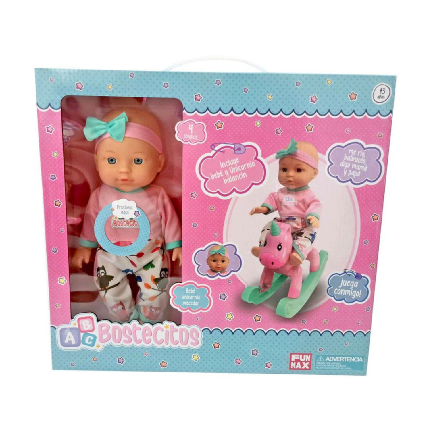 Muñeca Bostecitos Balancin Unicornio Rosado | Oechsle.pe - Oechsle