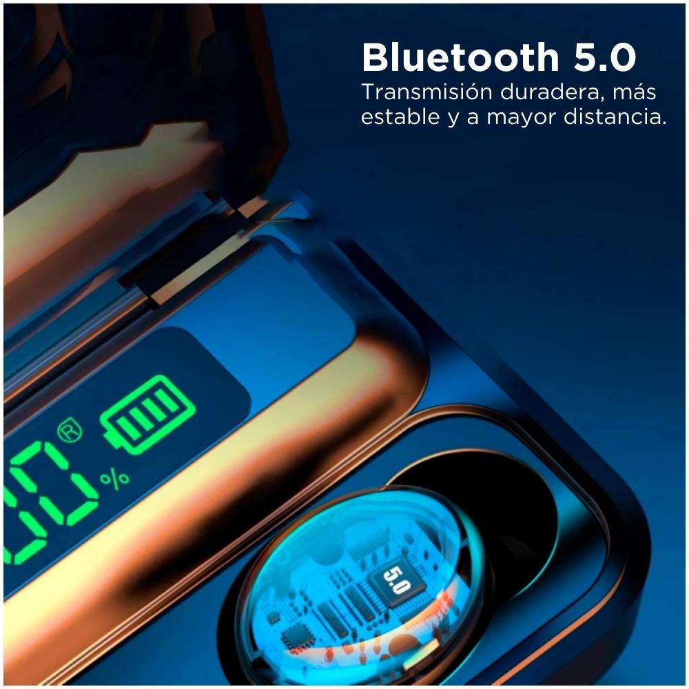 Audífonos Bluetooth F9 -5C Inalámbrico Power Bank Touch Pantalla Led Celeste A39 I Oechsle - Oechsle