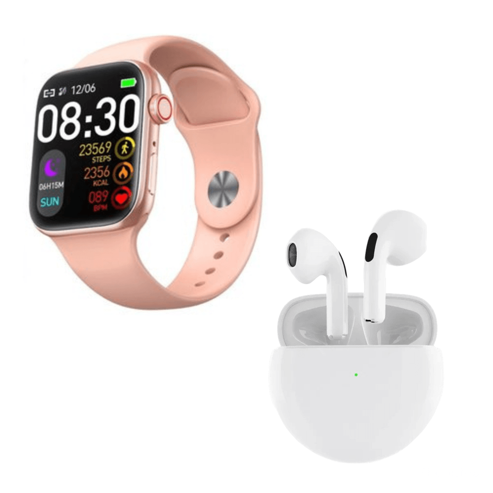 Pack Smartwatch T900 Pro Max L Serie 9 Rosado y Audífonos Pro6 Blanco I Oechsle - Oechsle