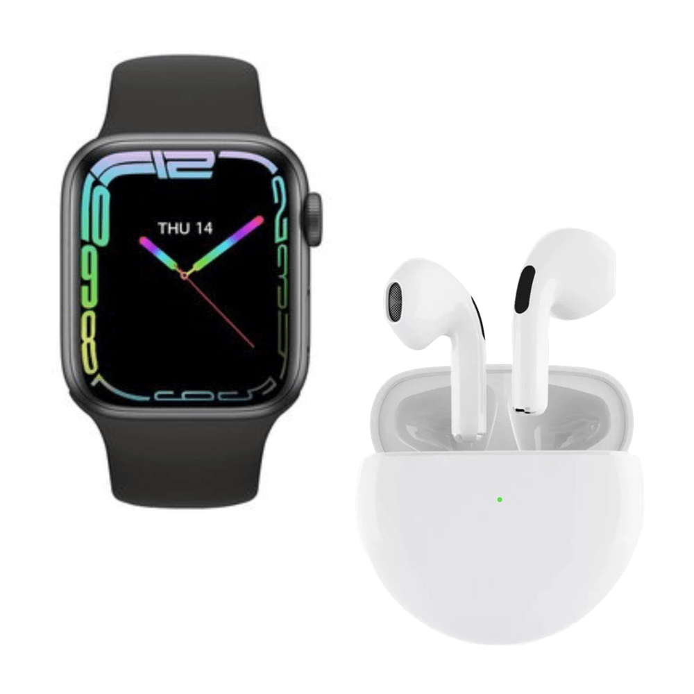 Pack Smartwatch T900 Pro Max L Serie 9 Negro y Audífonos Pro6 Blanco I Oechsle - Oechsle