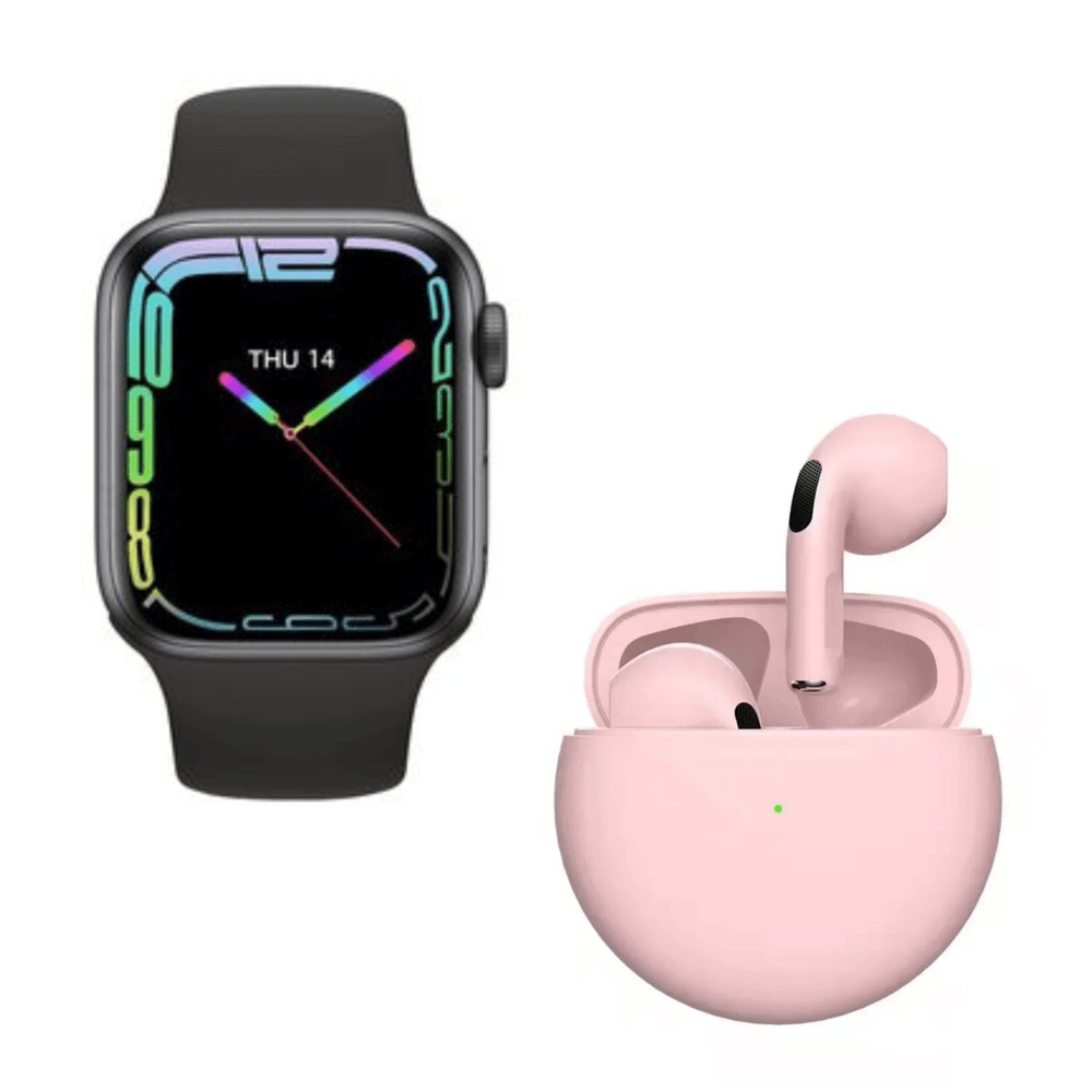 Pack Smartwatch T900 Pro Max L Serie 9 Negro y Audífonos Pro6 Rosado I Oechsle - Oechsle