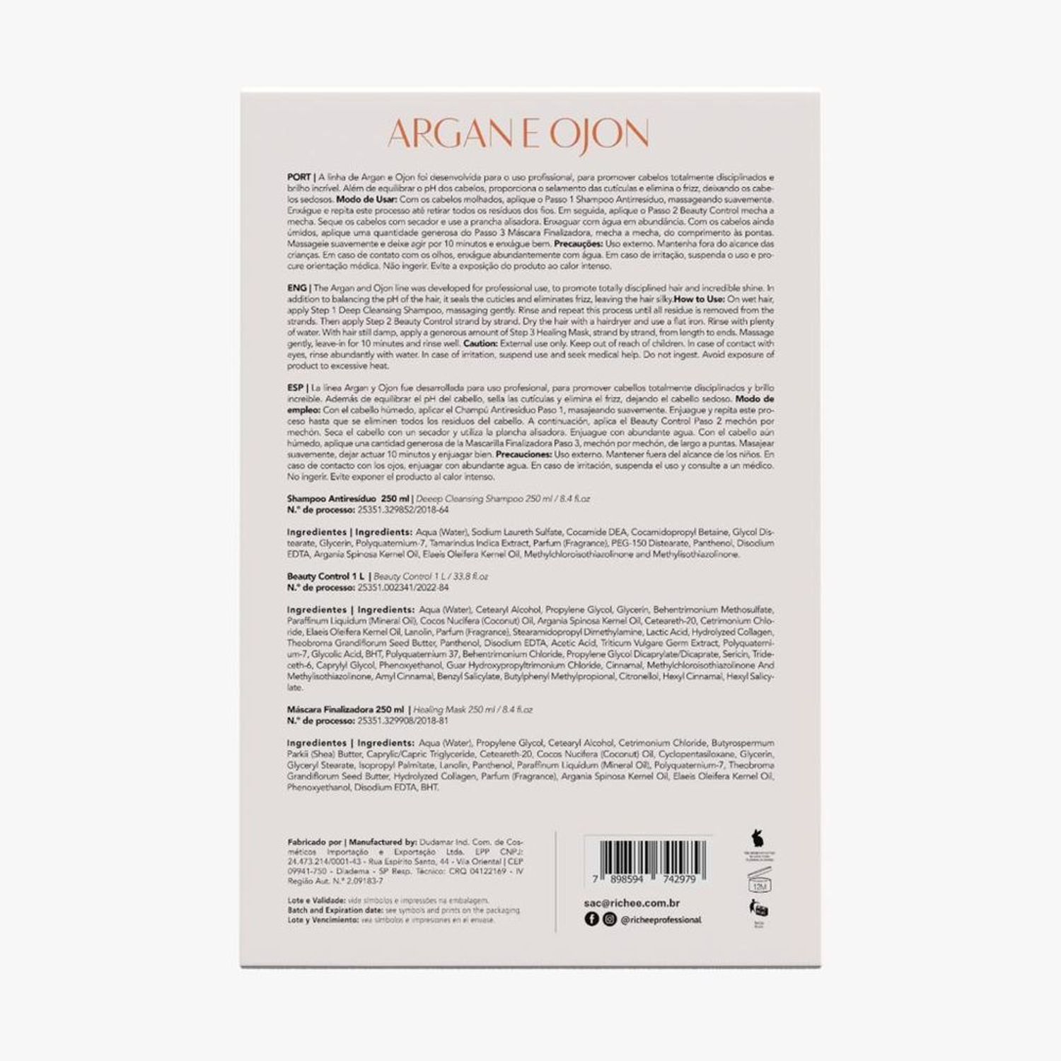 Kit Alisador Argan e Ojon 1 Litro (3 pasos) I Oechsle - Oechsle