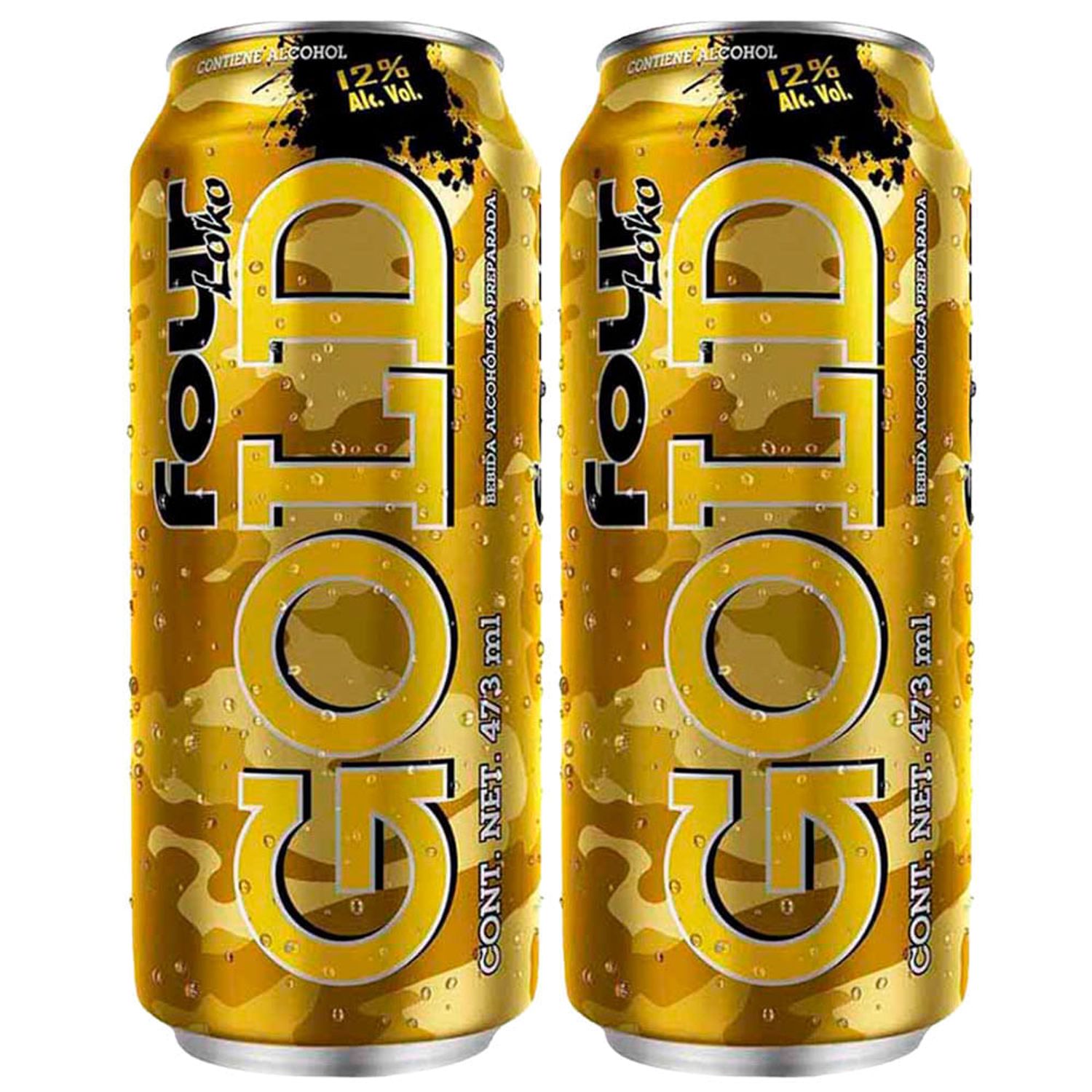 Pack Bebida Alcohólica Preparada FOUR LOKO Gold Lata 473ml x2un - Oechsle