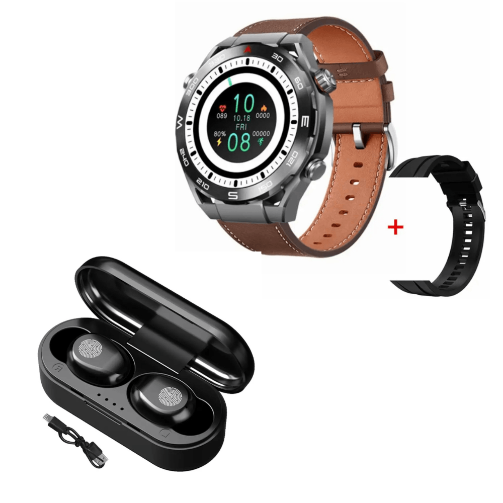 Pack Smartwatch HK5 Hero Negro GPT Correa y Audífonos Bluetooth F9 Mini ...