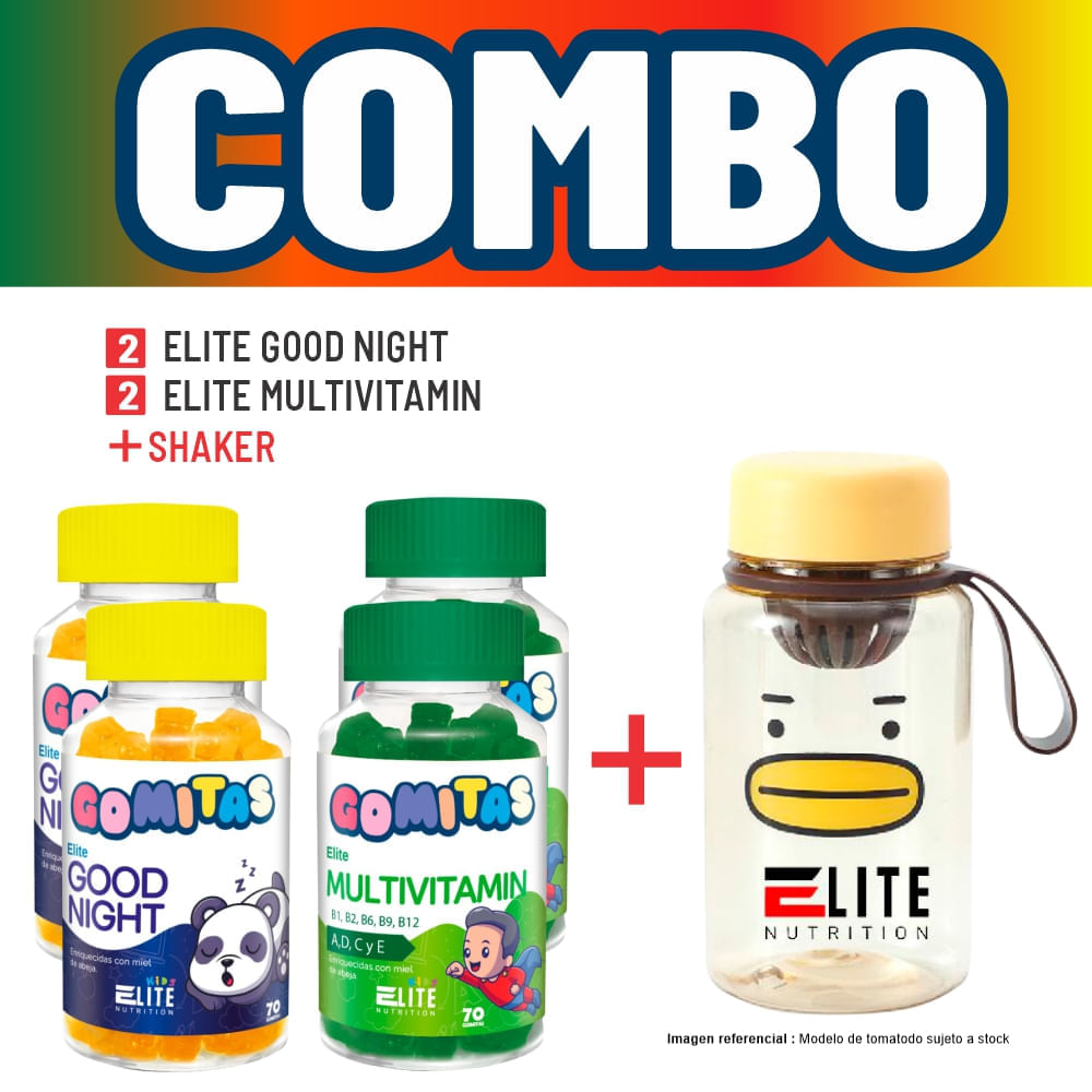 Combo Elite Nutrition Kids - 2 Elite Good Night + 2 Elite Multivitamin + Shaker I Oechsle - Oechsle
