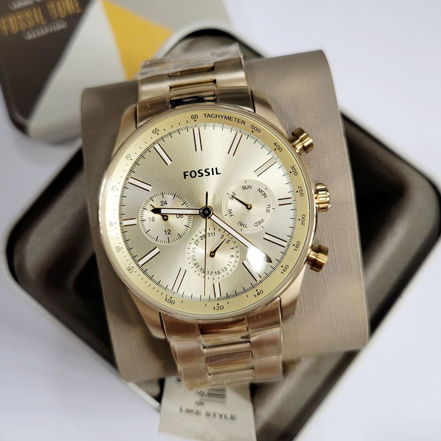 Reloj Fossil Sullivan BQ2536 Multifuncional Para Hombre Acero Inoxidable Dorado - Oechsle