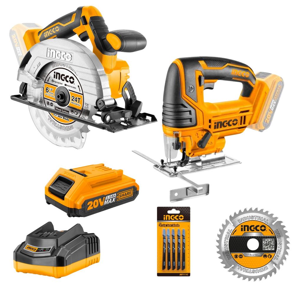 Combo Sierra circular y sierra Caladora 20v Ingco CJSLI8501-CSLI1651 ...