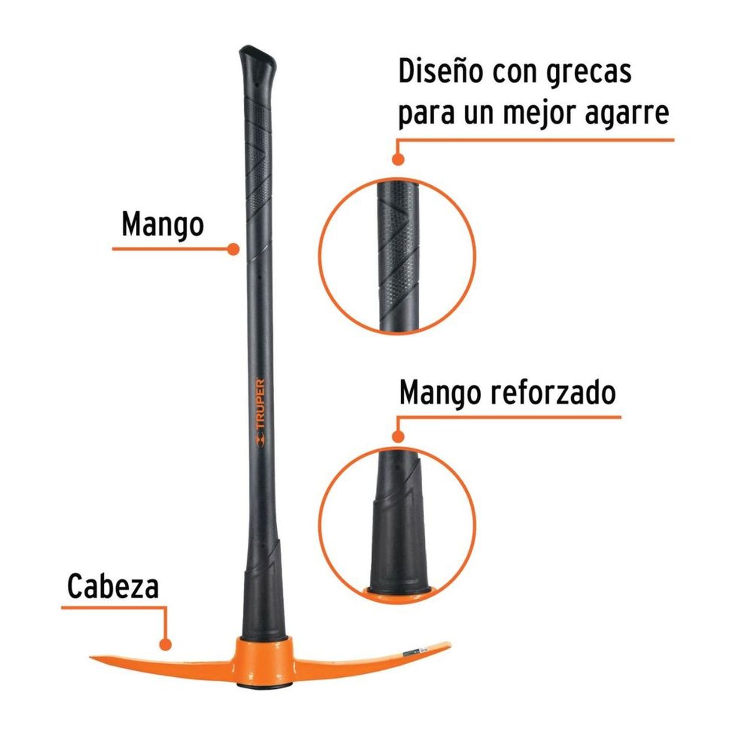 Pico Peruano 5 LBS Mango Fibra Vidrio 36 Truper 10363 I Oechsle - Oechsle