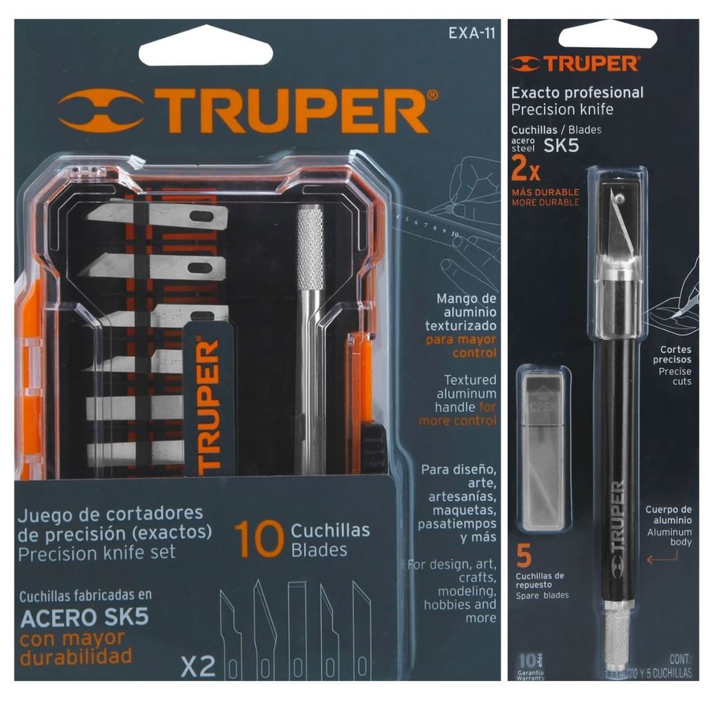 Juego Cutter precisión Cuchilla Exacto Tipo Bisturí Truper 17 Piezas I ...