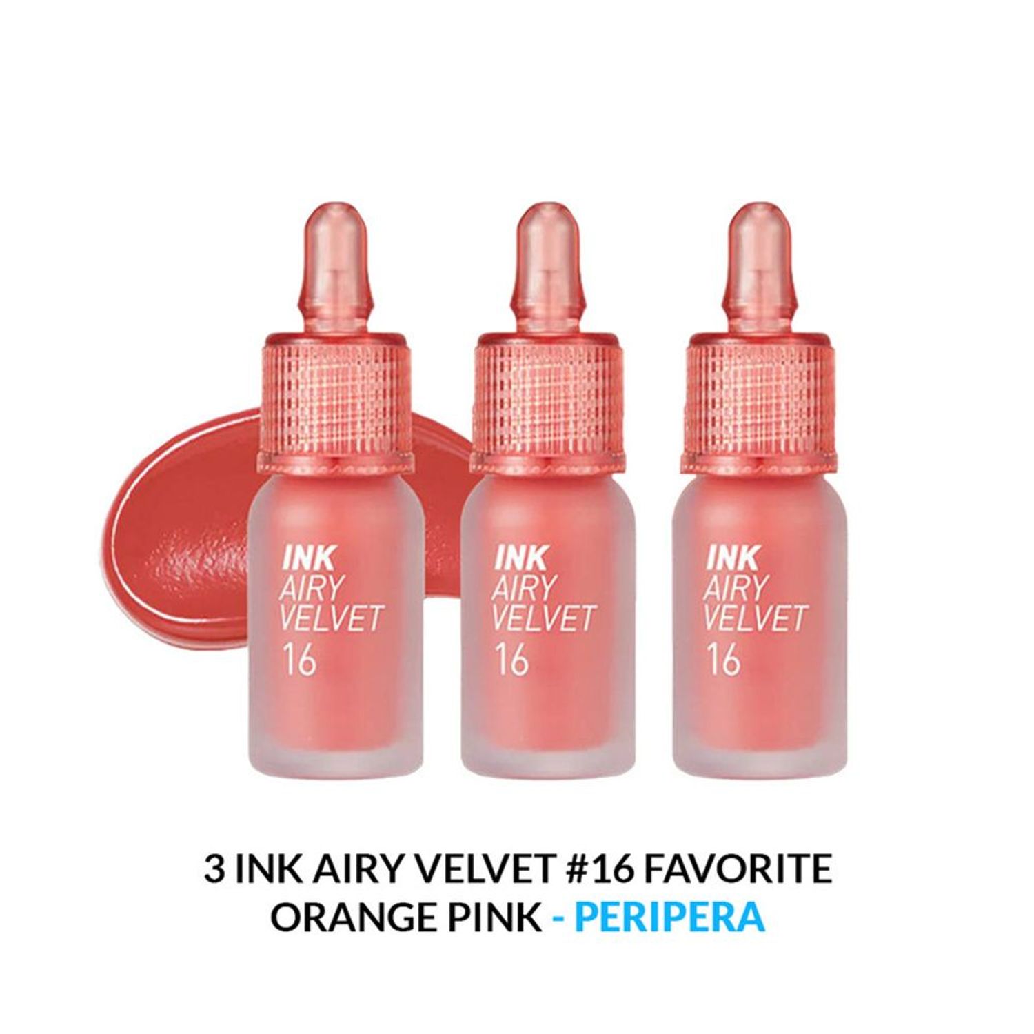 Tinta de Labios Ink Airy Velvet n°16 Favorite Orange Pink Peripera 3 Unidades I Oechsle - Oechsle