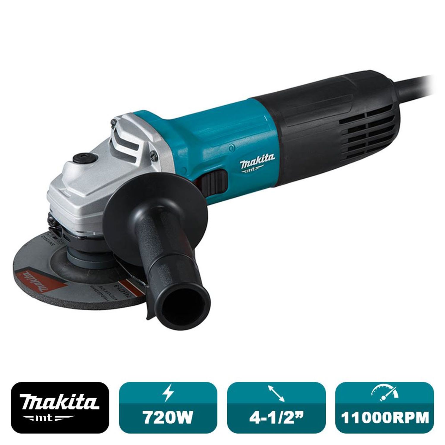 Amoladora Angular 4 1/2" 720W 11000 rpm Makita MT M9507B I Oechsle ...