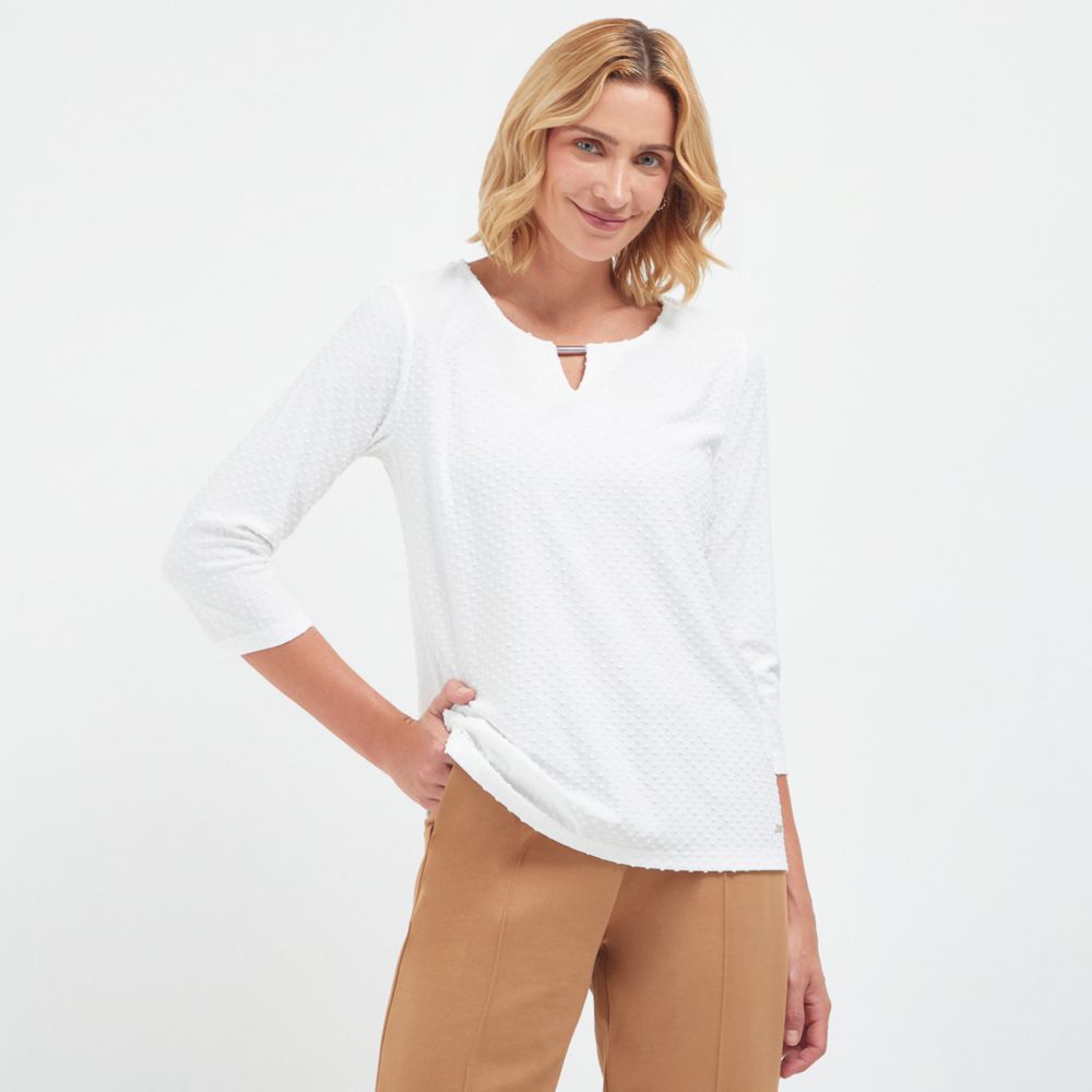 Polo Zafin Mujer Manga 3/4 Plumetti | Oechsle.pe - Oechsle