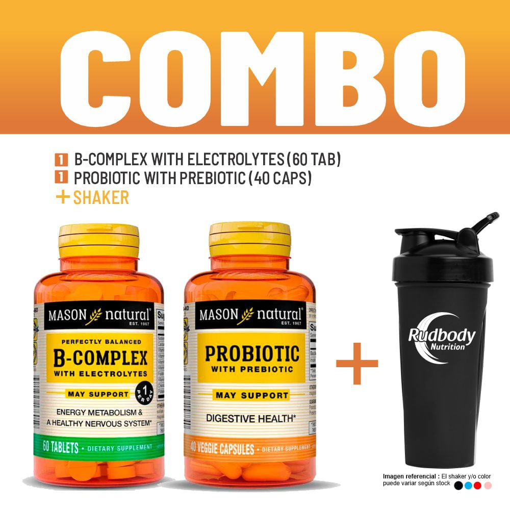 Combo Vitaminas Mason Natural- B-Complex With Electrolytes (60 Tab ...