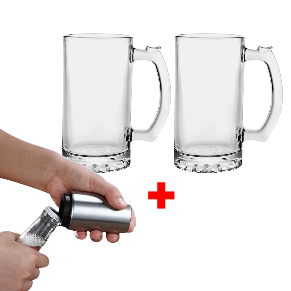 Pack Set 2 Vasos Chops Cervecero Chelero 450 ml + Destapador Magnético ...