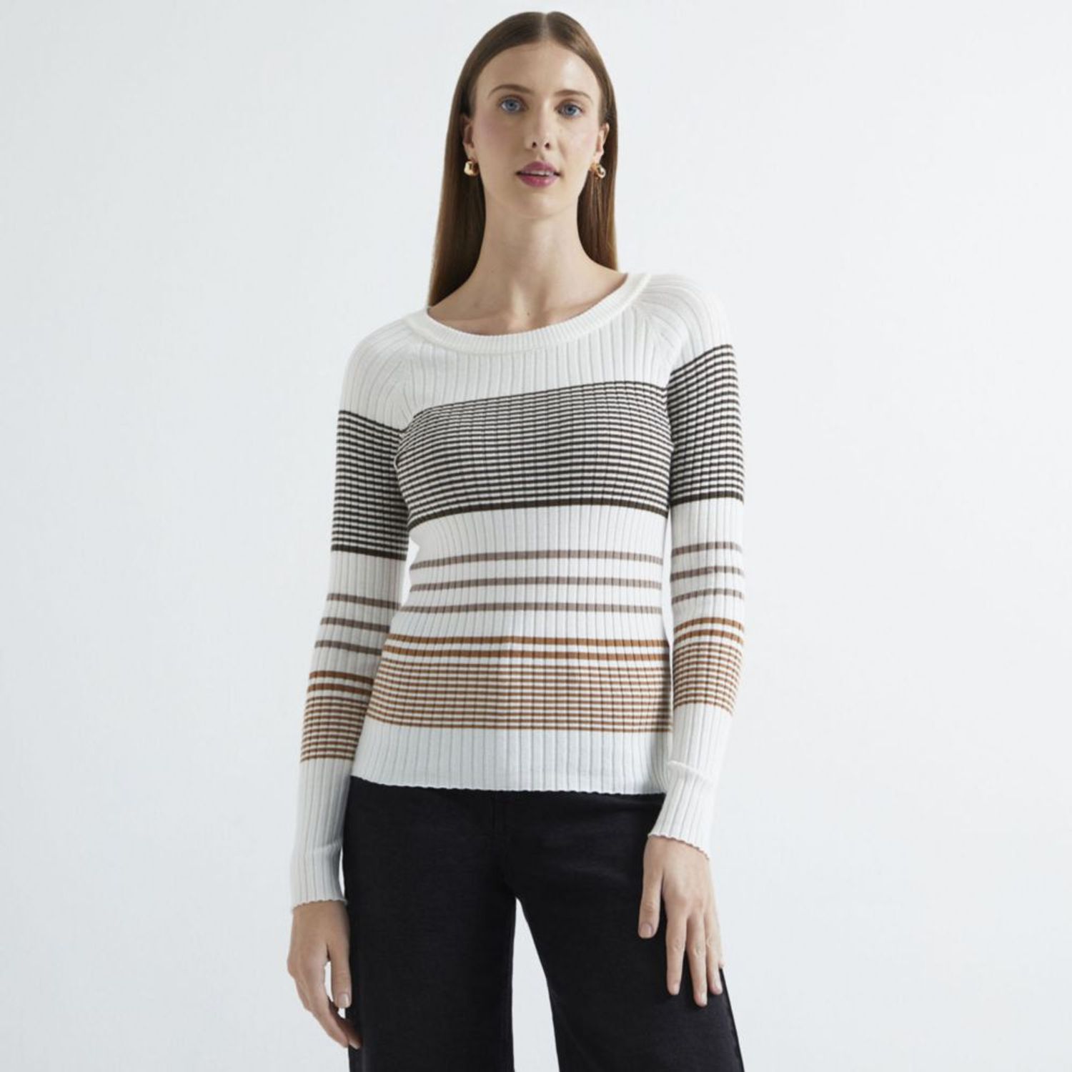 Chompa Malabar Mujer Manga Larga Rib Stripes | Oechsle.pe - Oechsle