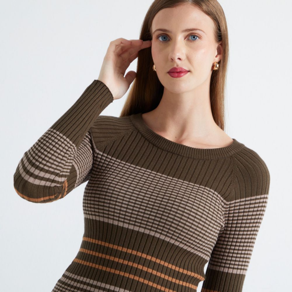 Chompa Malabar Mujer Manga Larga Rib Stripes | Oechsle.pe - Oechsle