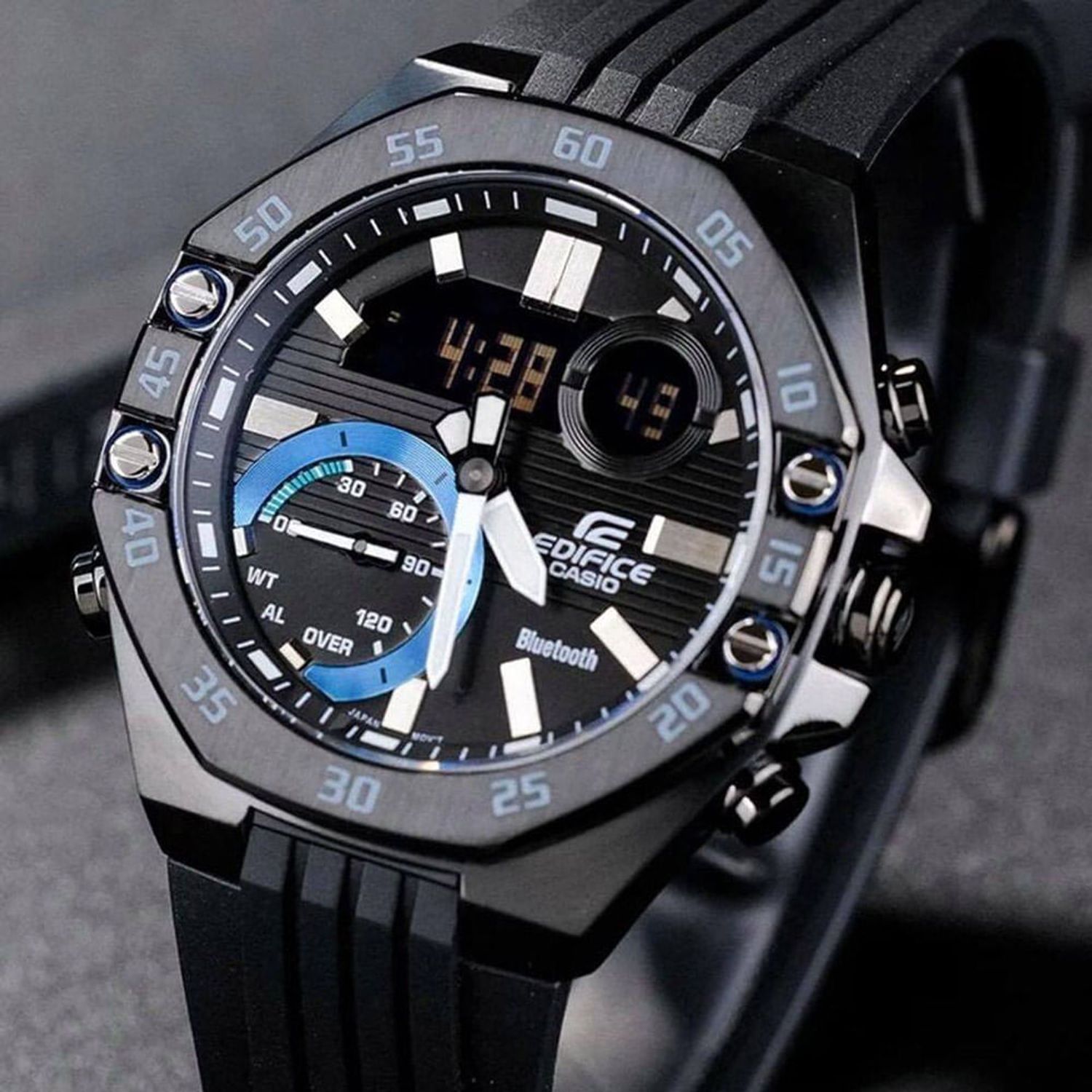 Reloj Casio Edifice ECB-10PB-1A Bluetooth Digital Analógico Acero Inoxidable Resina Negro - Oechsle