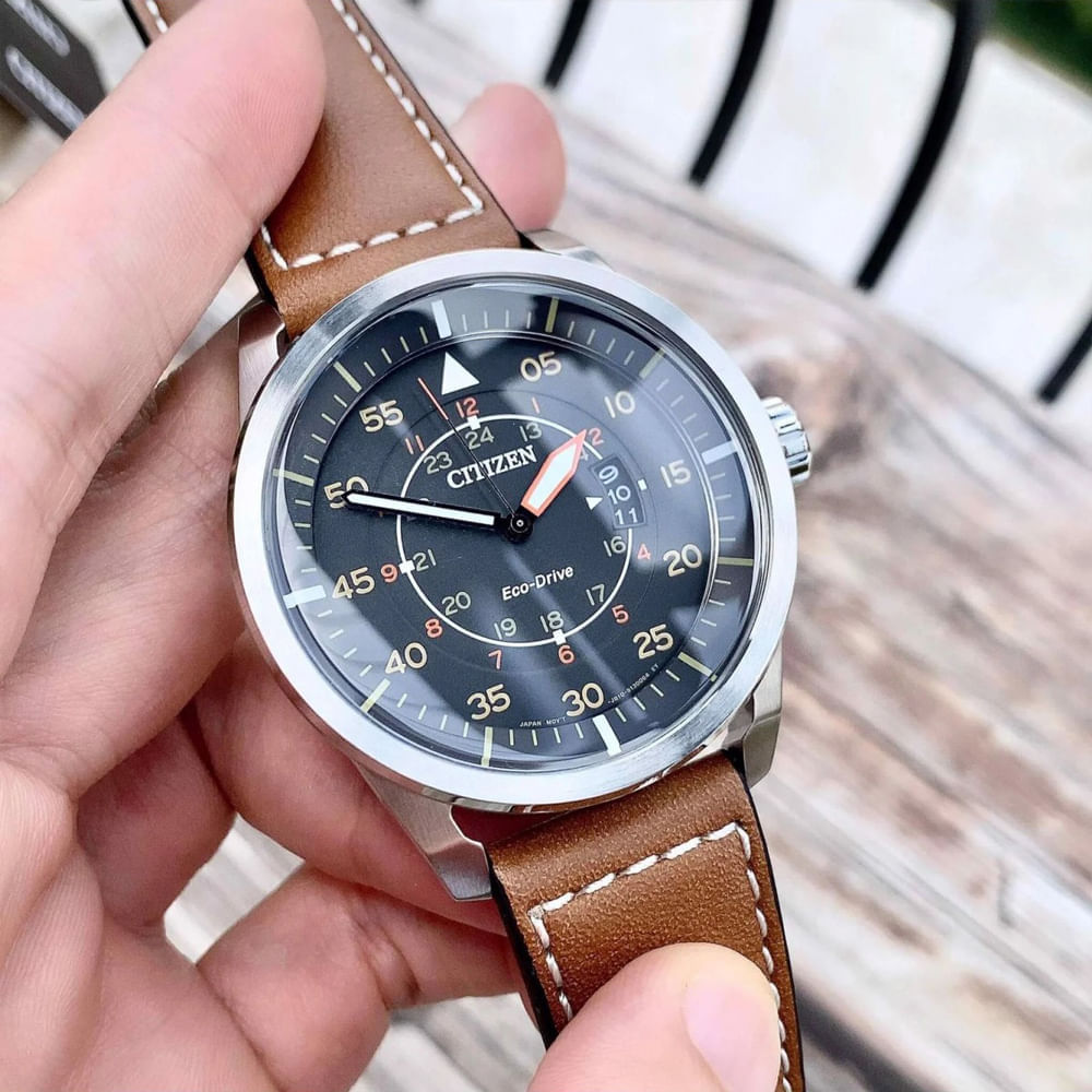 Reloj Citizen Eco Drive Aviator AW1360-12H Solar Fecha Acero Inoxidable ...